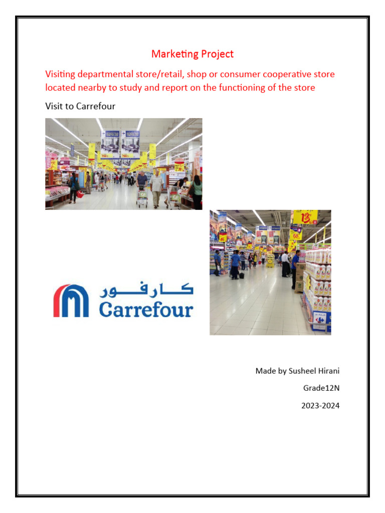 Departmental Store Marketing Project | PDF | Retail | Supermarket