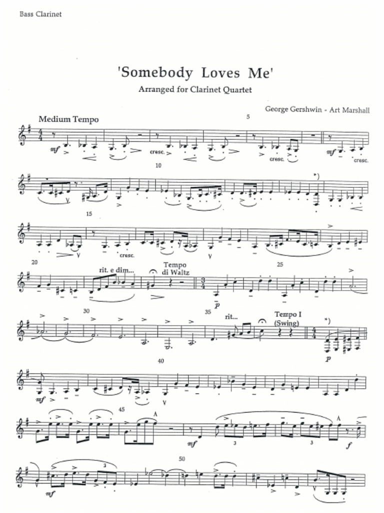 Somebody Loves Me - Basklarinet | PDF