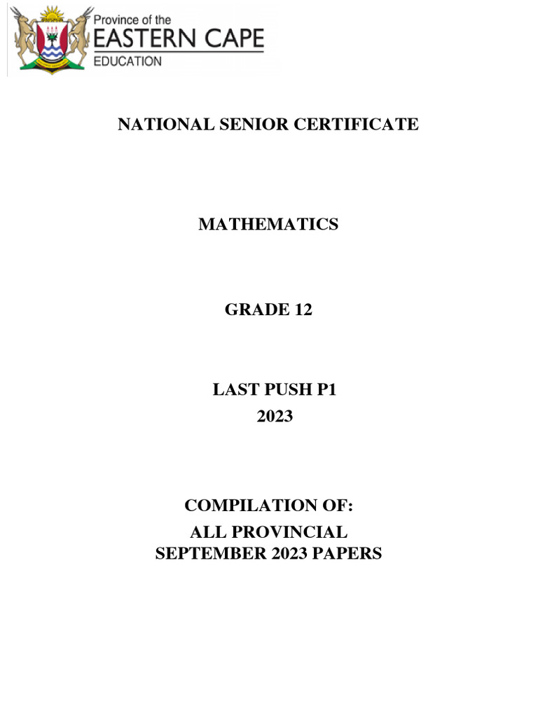 Grade 12 Maths Last Push 2023 Memo | PDF | Quadratic Equation | Sequence