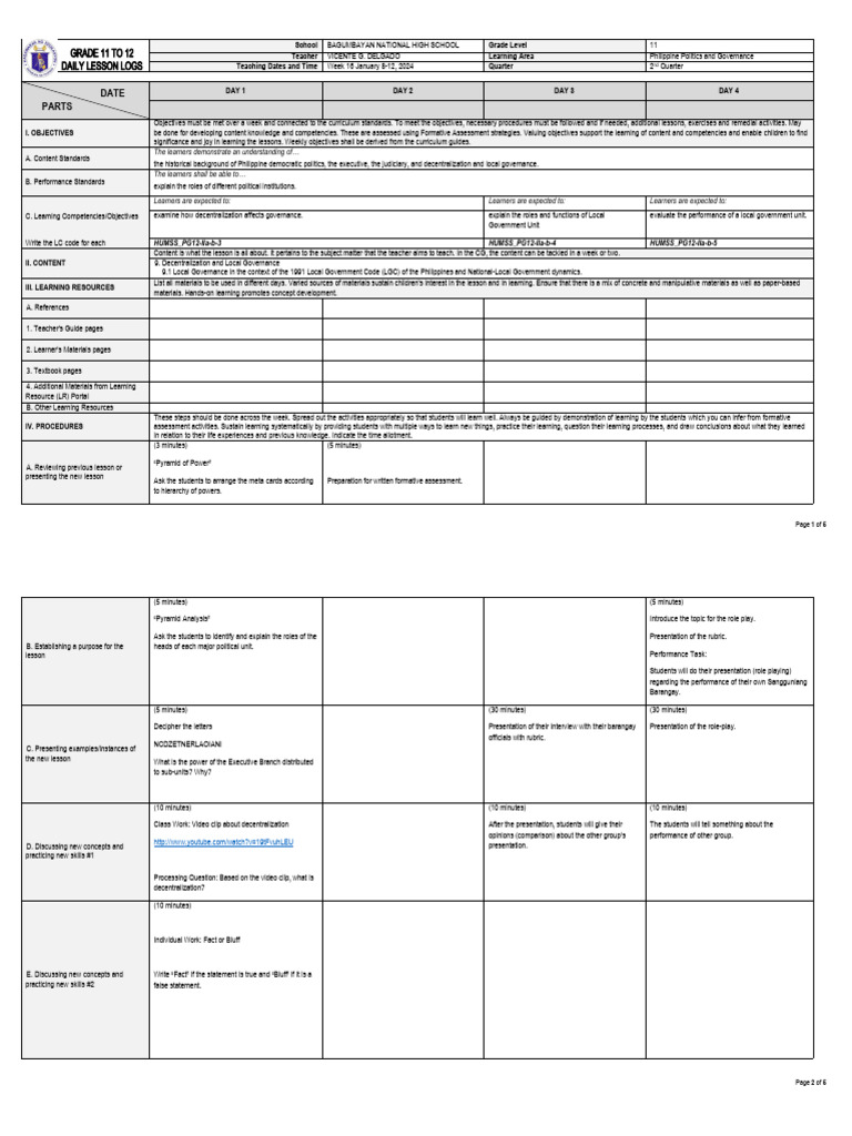PPG Q2 Week CD Decentralization and Local Governance | PDF | Learning ...