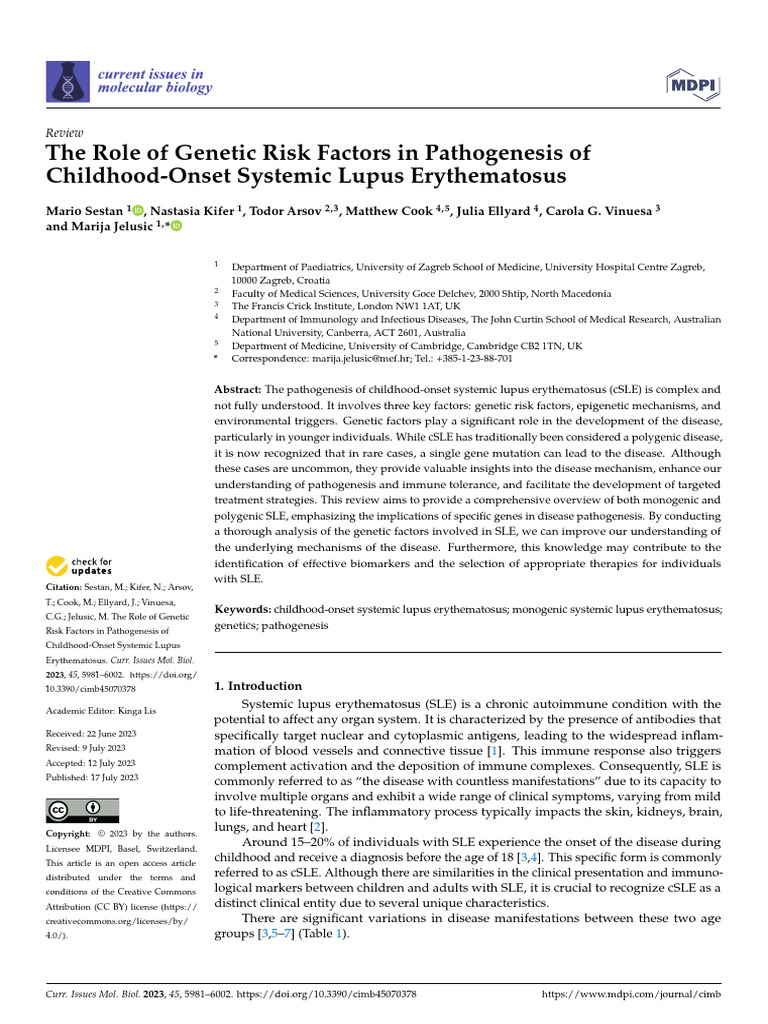 The Role Of Genetic Risk Factors In Pathogenesis Pdf Interferon Nf κb