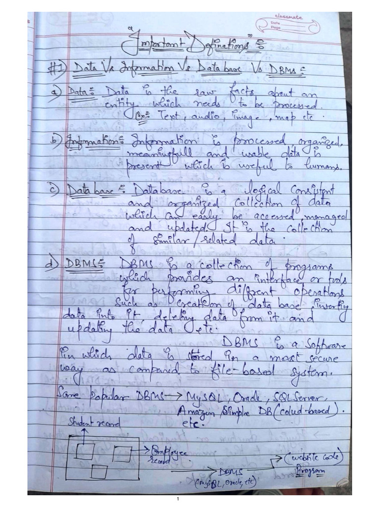 DBMS Complete AKTU KCS501 | PDF