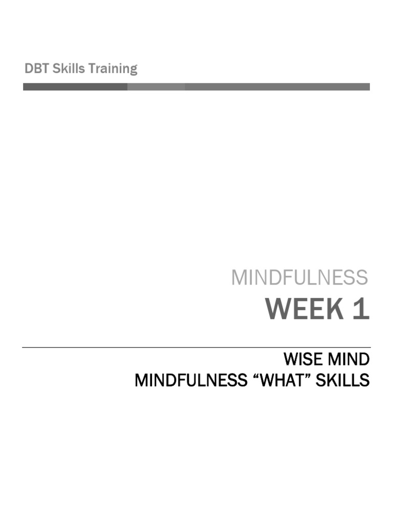 Faster - Skills Mindfulness (Blue) | PDF | Dialectical Behavior Therapy ...