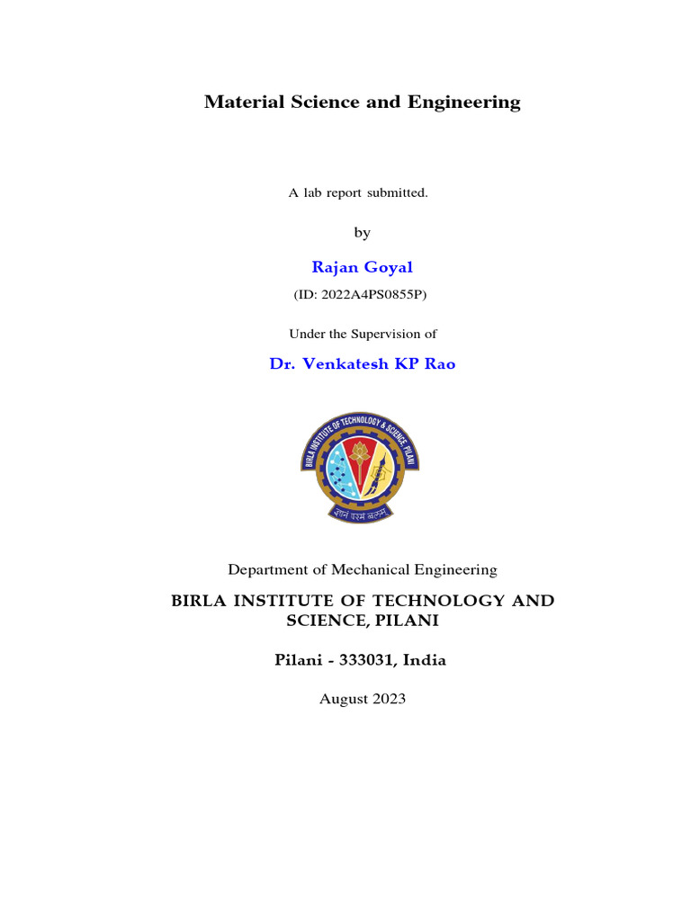Experimental Insights in Materials Science | PDF | Science | Methodology