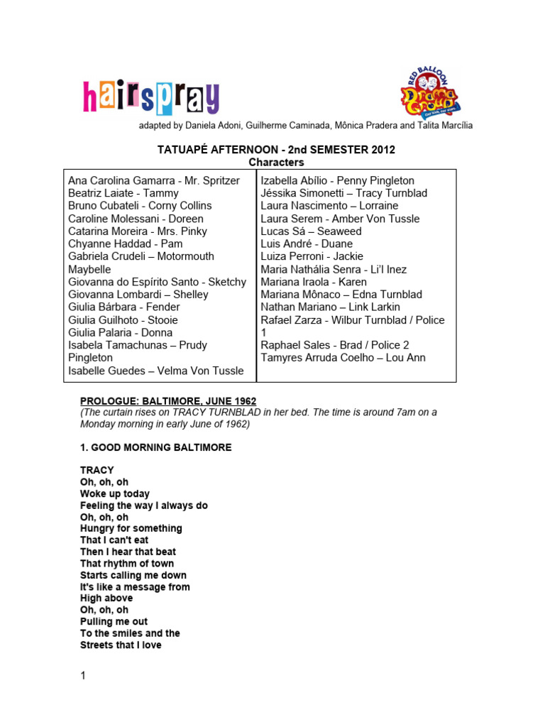 Tatuapé Afternoon: Hairspray Auditions | PDF