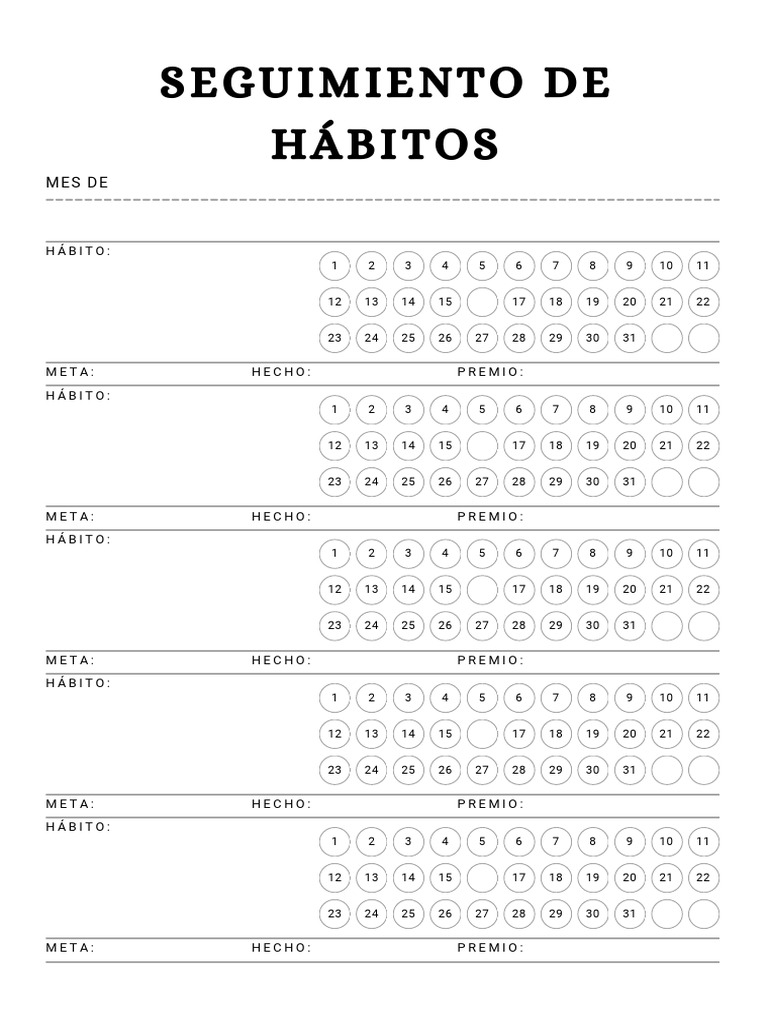 seguimiento de hábitos | PDF