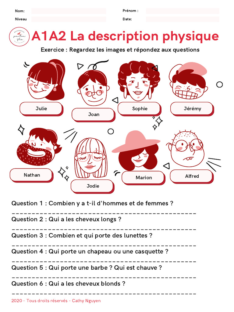 Pantou-FLE A1 A2 La Description Physique | PDF