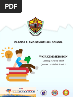 Work Immersion: GRADE 12 General Academic Strand (GAS) Work Immersion ...
