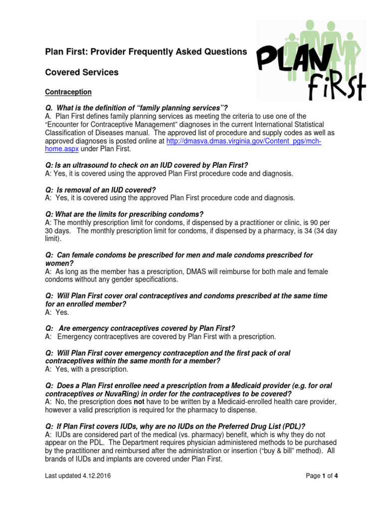 Covered Services Faqs | PDF | Birth Control | Medicine