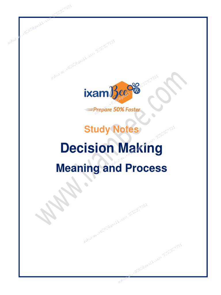 Meaning and Process of Decision Making | Download Free PDF | Decision ...