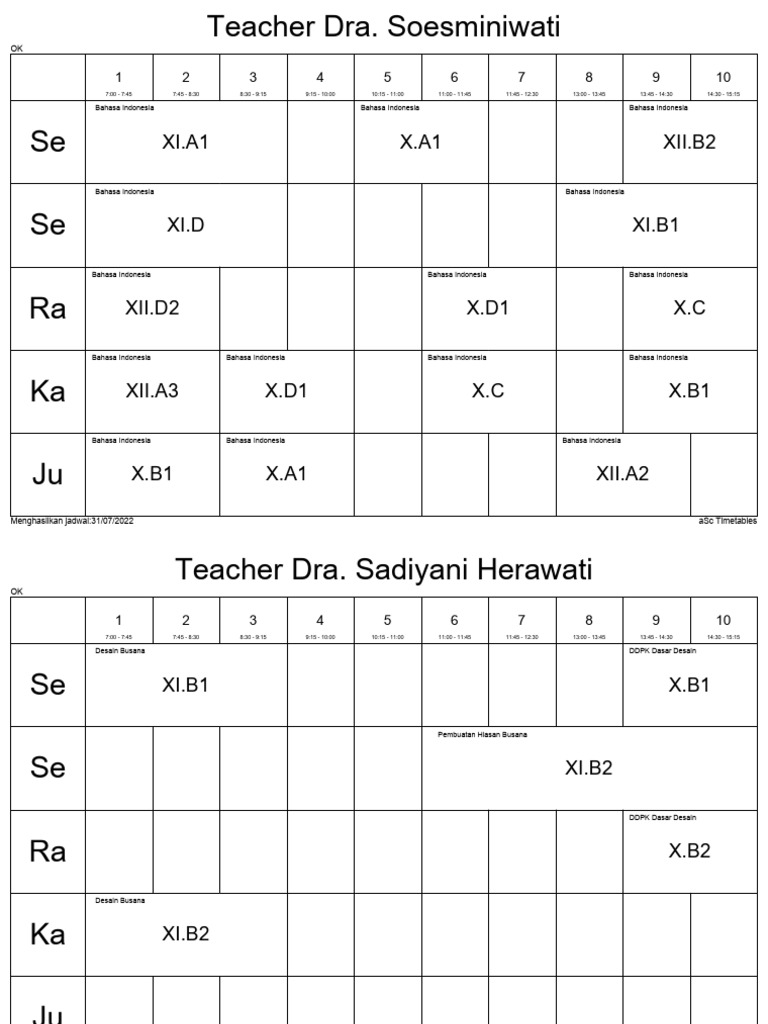 Jadwal Perguru Rev.3 | PDF
