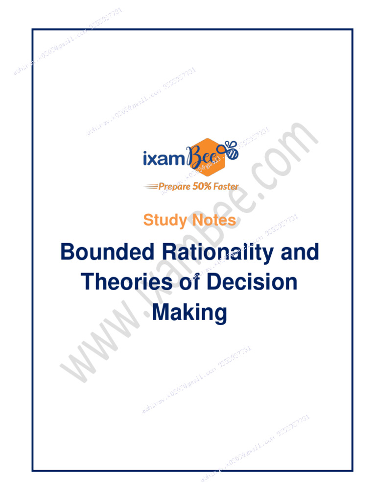 Bounded Rationality and Theories of Decision Making | PDF | Decision Making | Rationality