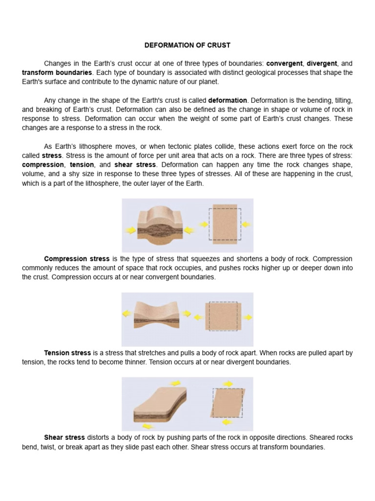 Deformation of Crust | PDF | Stress (Mechanics) | Earth