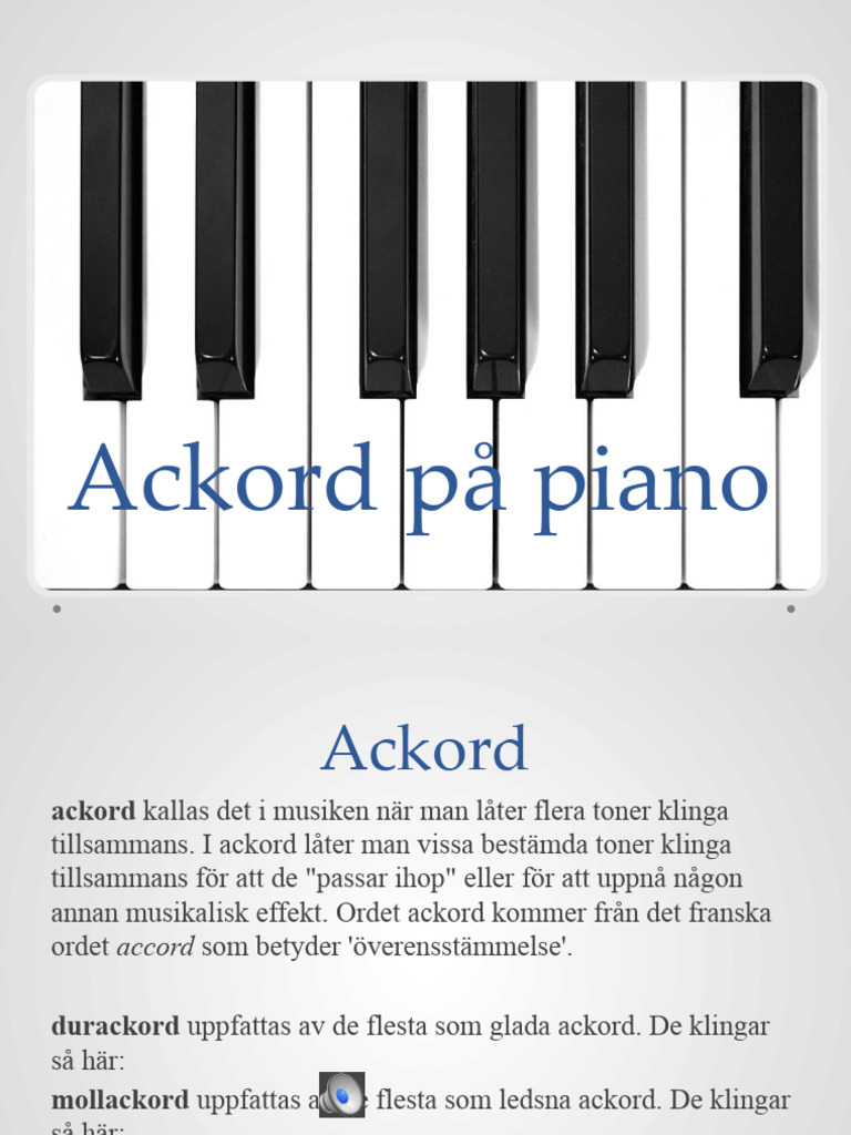 Ackord På Piano | PDF