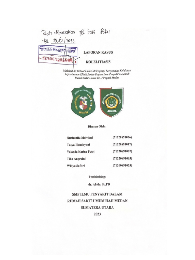 Lapkas Kolelitiasis Interna | PDF