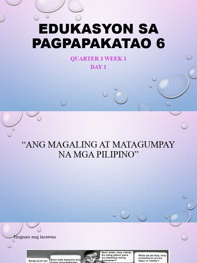Edukasyon Sa Pagpapakatao 6 | PDF