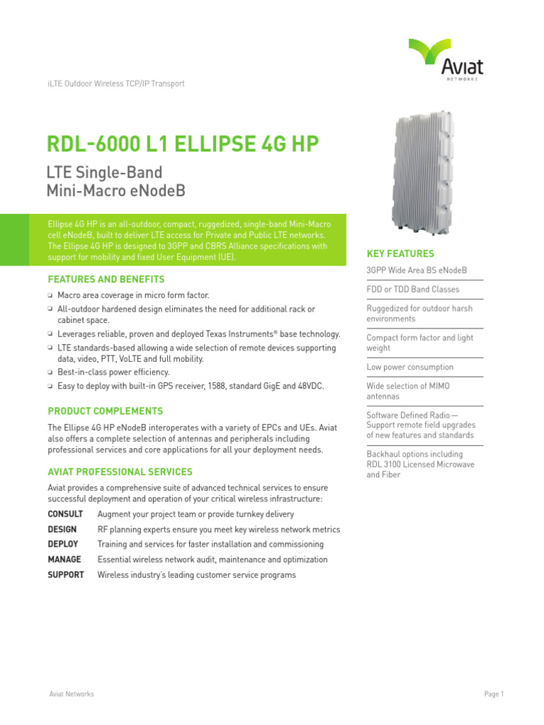 RDL-6000 L1 Ellipse 4G HP Short-Form Datasheet 2022-NOV-03 | PDF | 4 G ...
