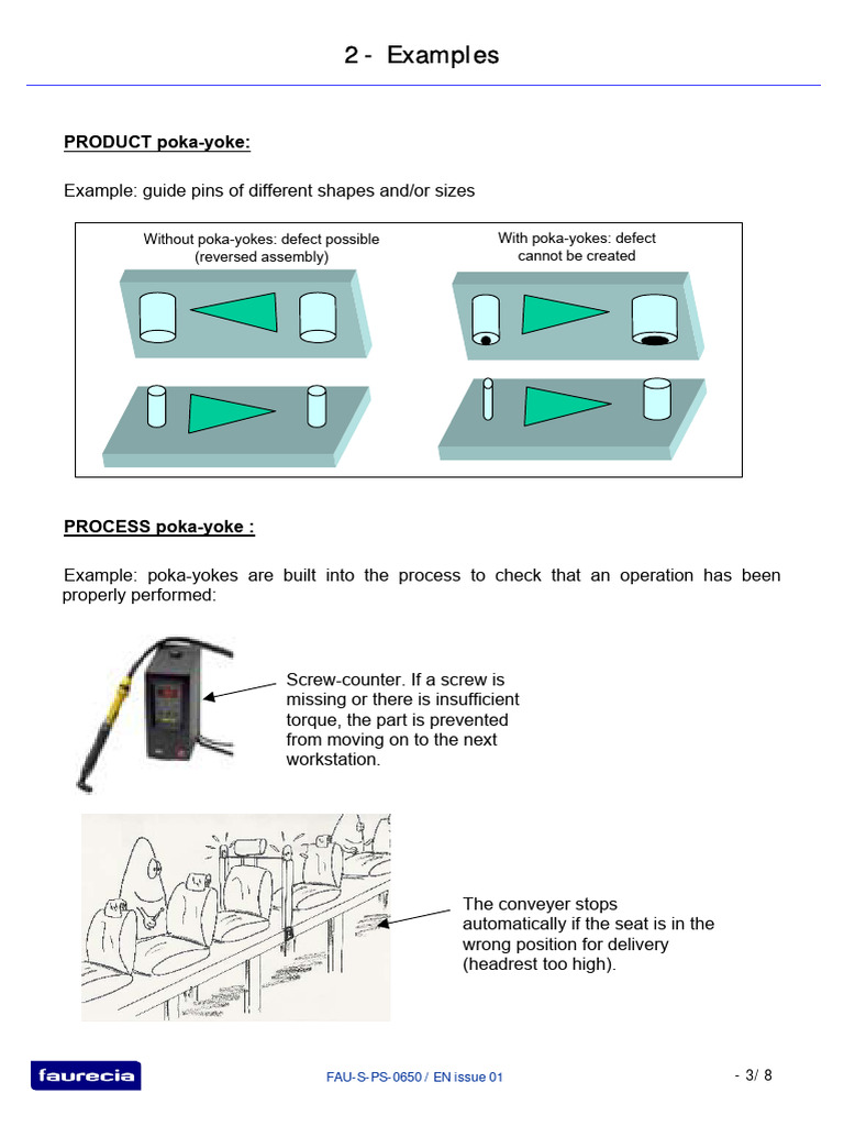 Poka-Yoke Examples in Manufacturing | PDF