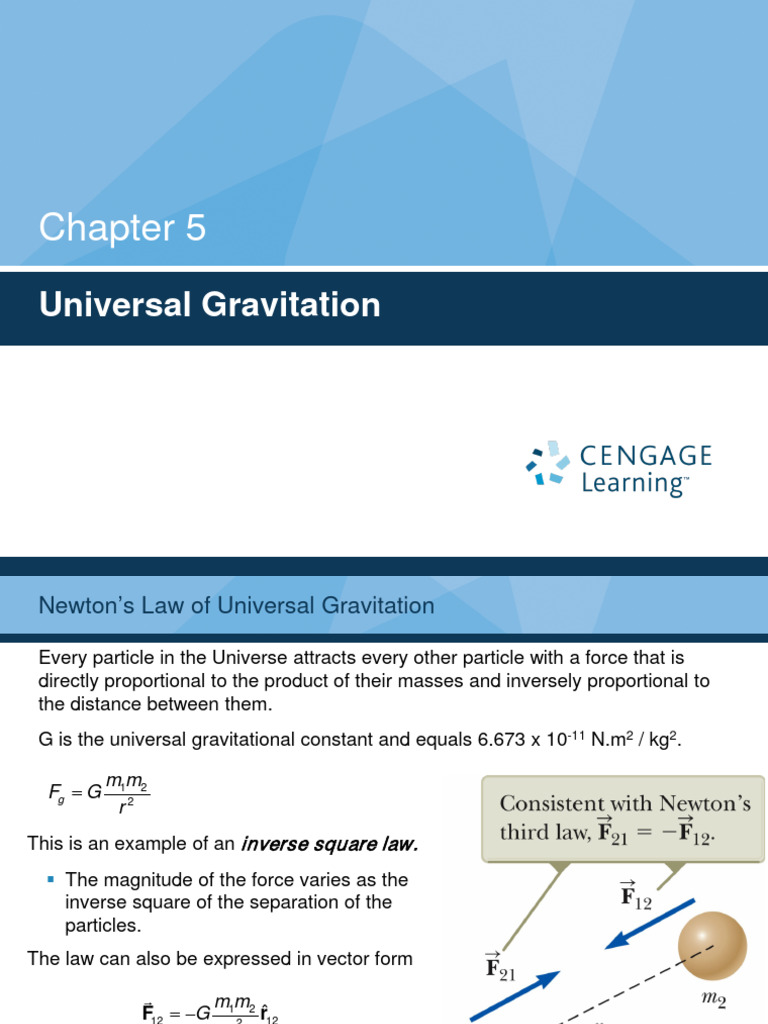 Chapter 5 Universal Graviation | PDF | Force | Gravity