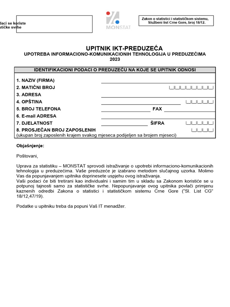 ICT 2023 Preduzeca Tivat | PDF