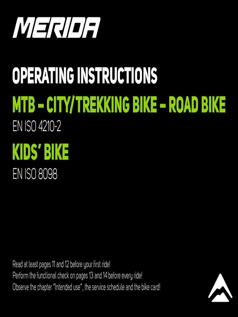 Merida Instruction Manual Bicycles en 2021-04-21 Web | PDF | Vehicle ...