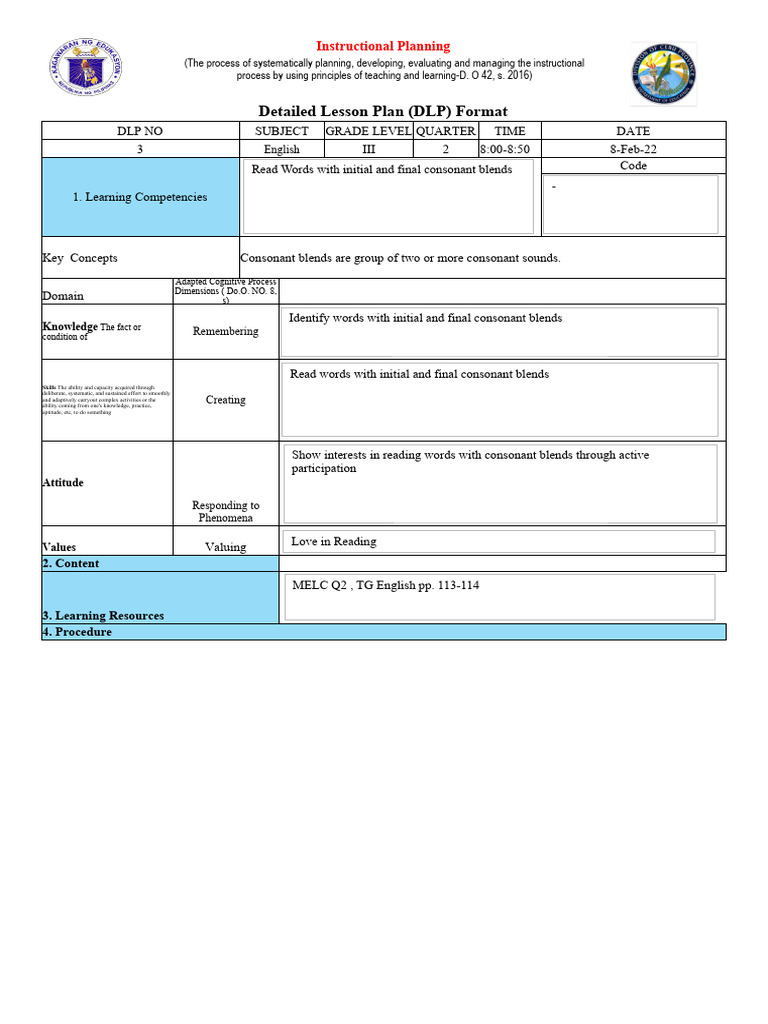 Sample DLP | Download Free PDF | Learning | Cognition