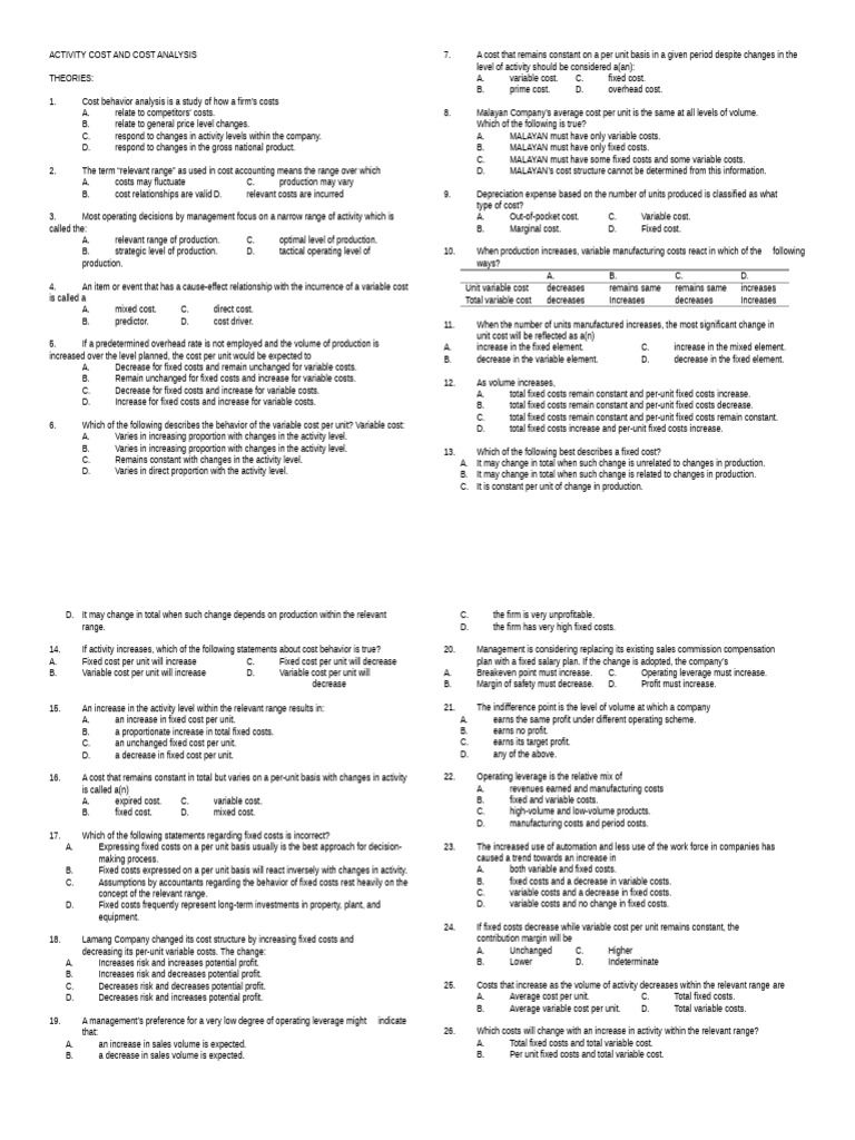 1 ABC Costing | PDF | Regression Analysis | Coefficient Of Determination