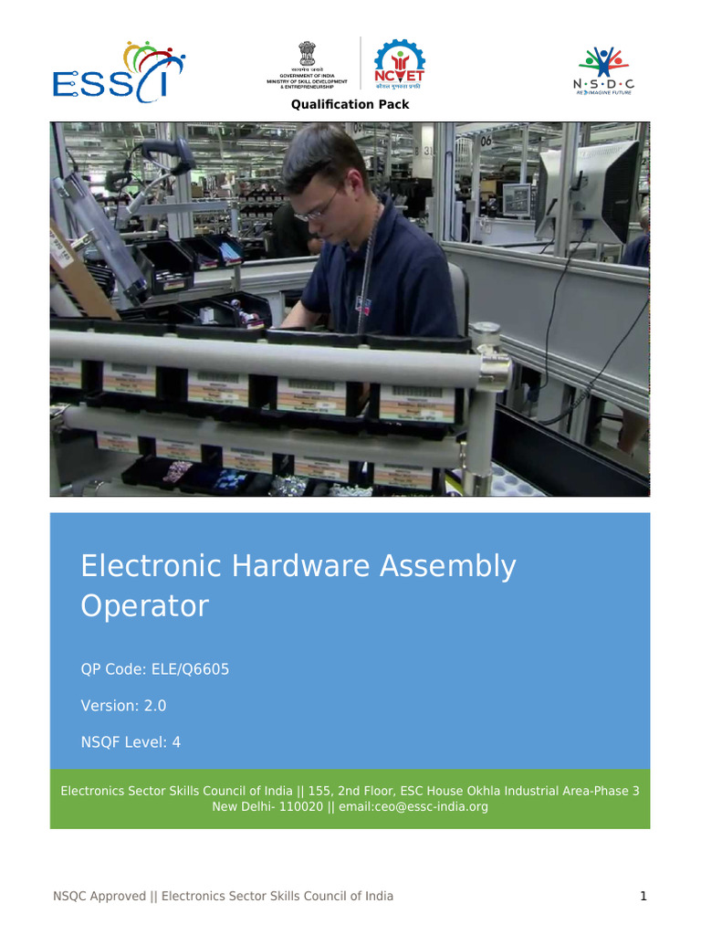 Electronic Hardware Assembly Operator QP | PDF | Occupational Safety ...