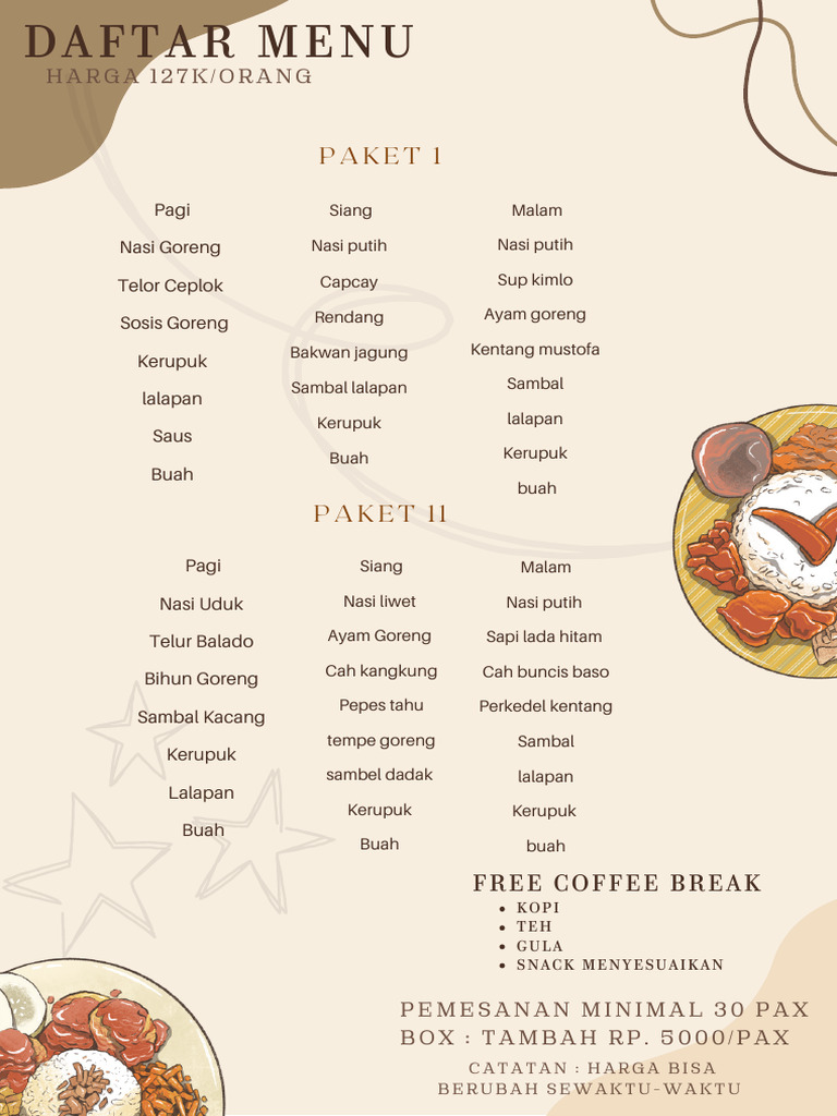 Daftar Menu Catering | PDF
