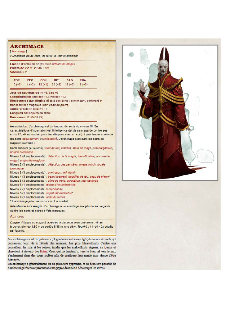 Fiches Archimage Armure Animée | PDF