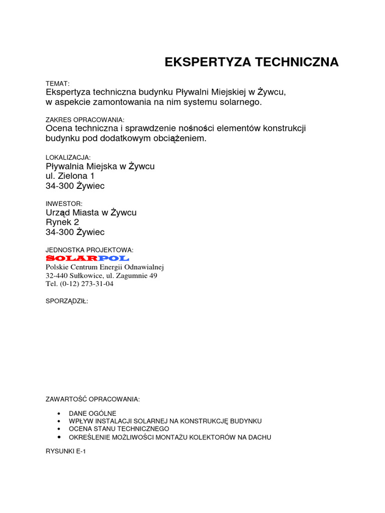 Ekspertyza Techniczna | PDF