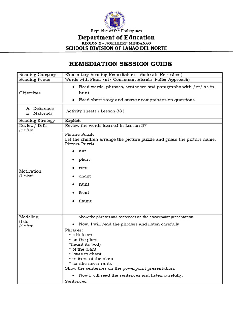 Elementary Reading Remediation Guide | PDF