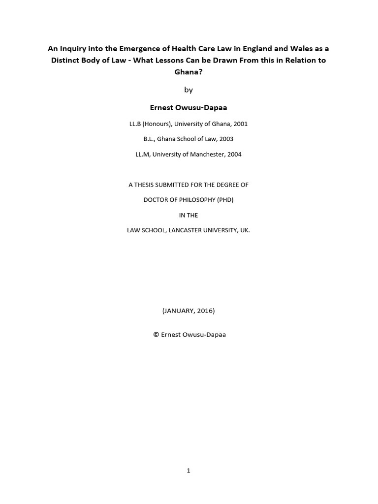 Legal Thesis | PDF | Medicine | Health Care