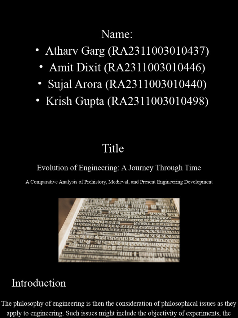 Evolution of Engineering A Journey Through Time | PDF