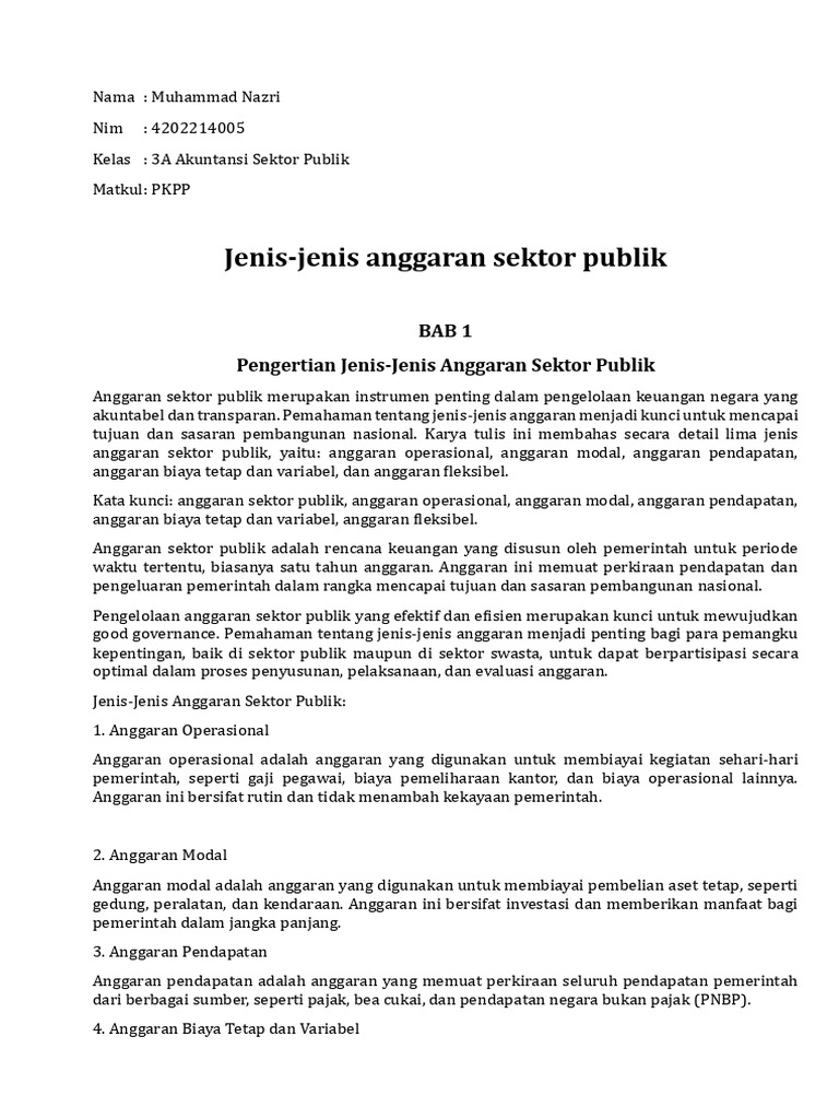 Muhammad Nazri 4202214005 Uas PKPP | PDF | Pengelolaan Keuangan & Uang