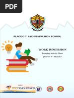 Work Immersion - Module 1 and 2 - LAS | PDF | Curriculum | Learning
