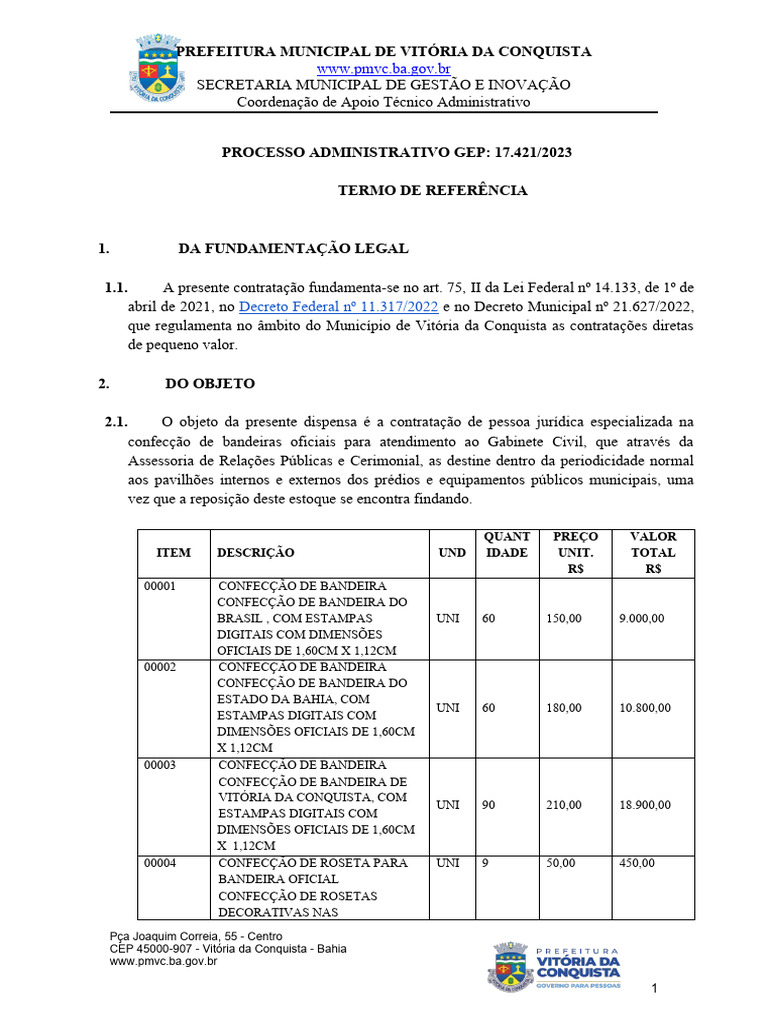 Modelo Termo Dispensa | PDF | Orçamento | Business