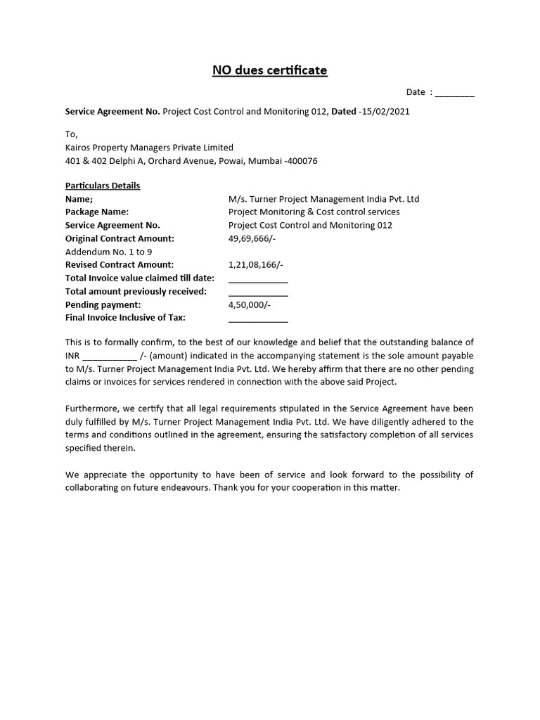 No Due Certificate | PDF | Technology & Engineering