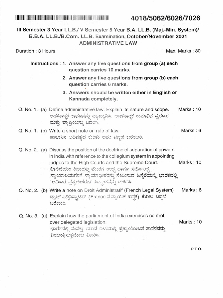 AD Law - Nov - 2021 - 80 Marks | PDF | Constitutional Law | Justice