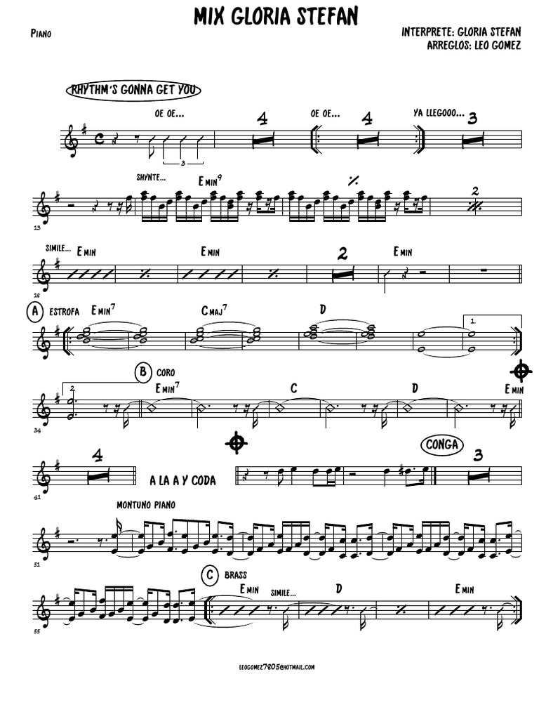 MIX GLORIA STEFAN - Piano | PDF