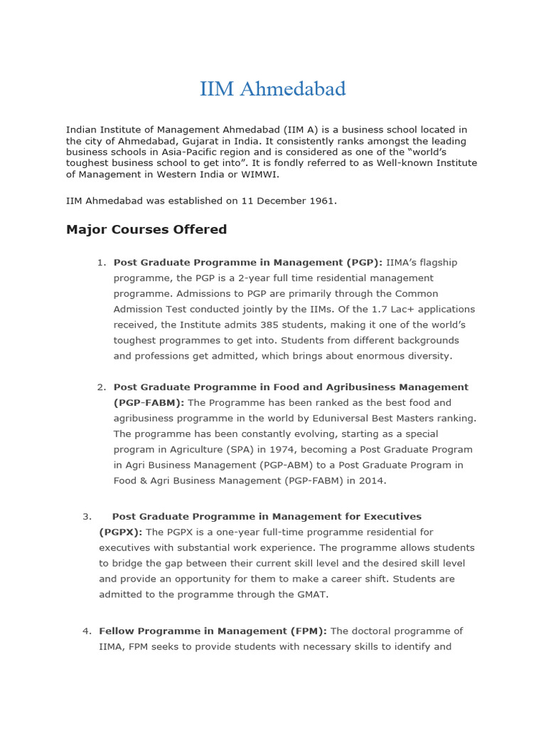 IIM Ahmedabad Original | PDF