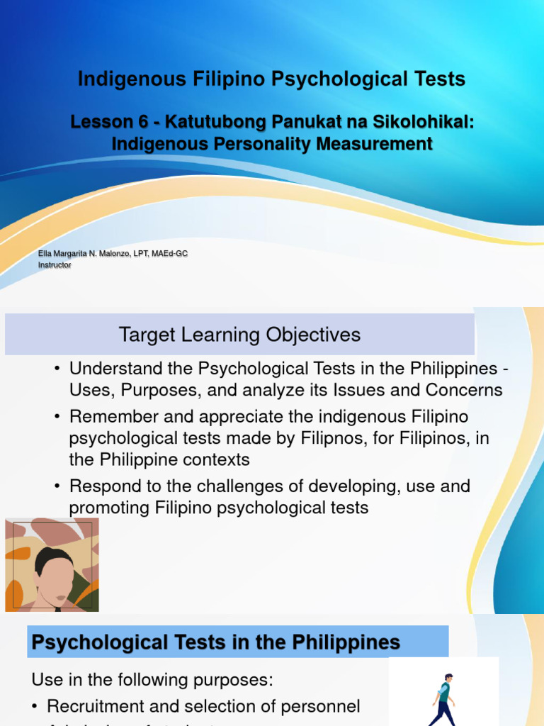 ILesson 6 Ndigenous Filipino Psychological Tests | PDF | Psychological ...