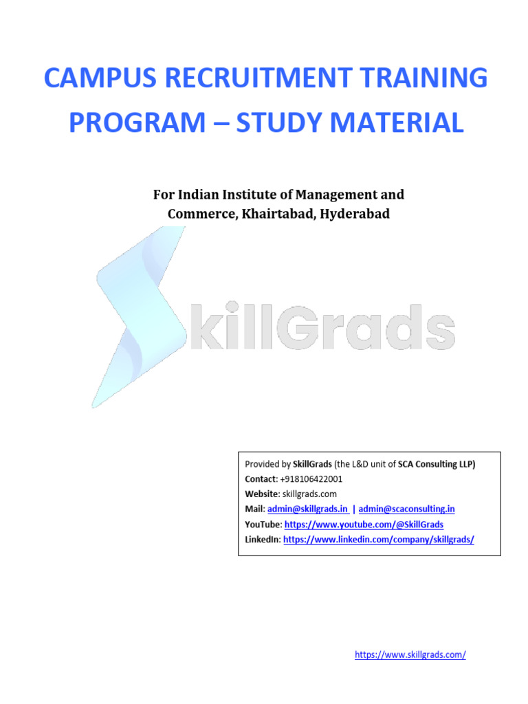 Campus Recruitment Training Guide | PDF | Speed | Résumé