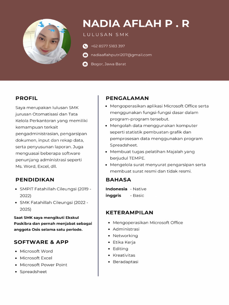 TUGAS CV NADIA AFLAH | PDF