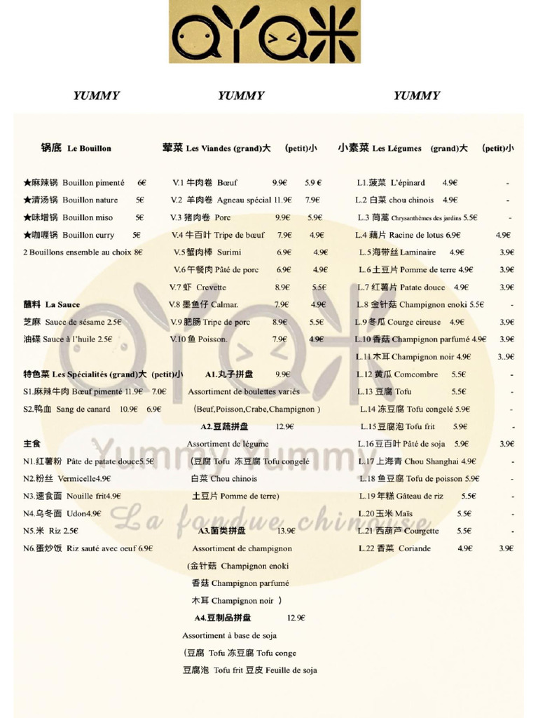 Menu de Hotpot | PDF