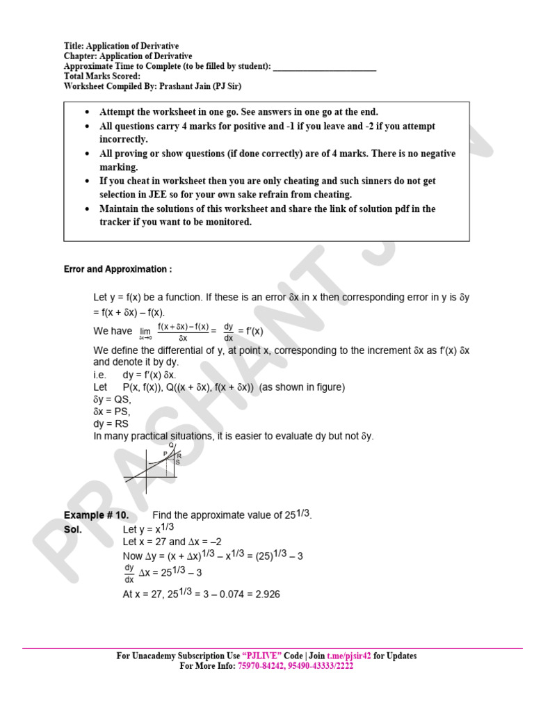 Worksheet - 3 Error, Approximation, Monotonicity | PDF | Monotonic Function | Real Analysis