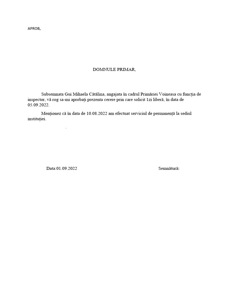 Cerere Invoire | PDF