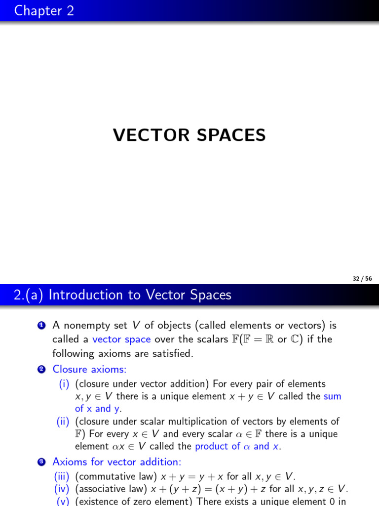 Vector Space and Subspace | PDF | Vector Space | Linear Subspace