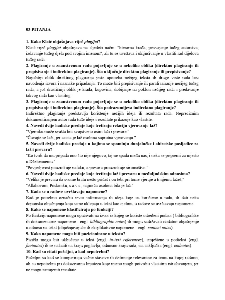 Metodologija03 PITANJA | PDF