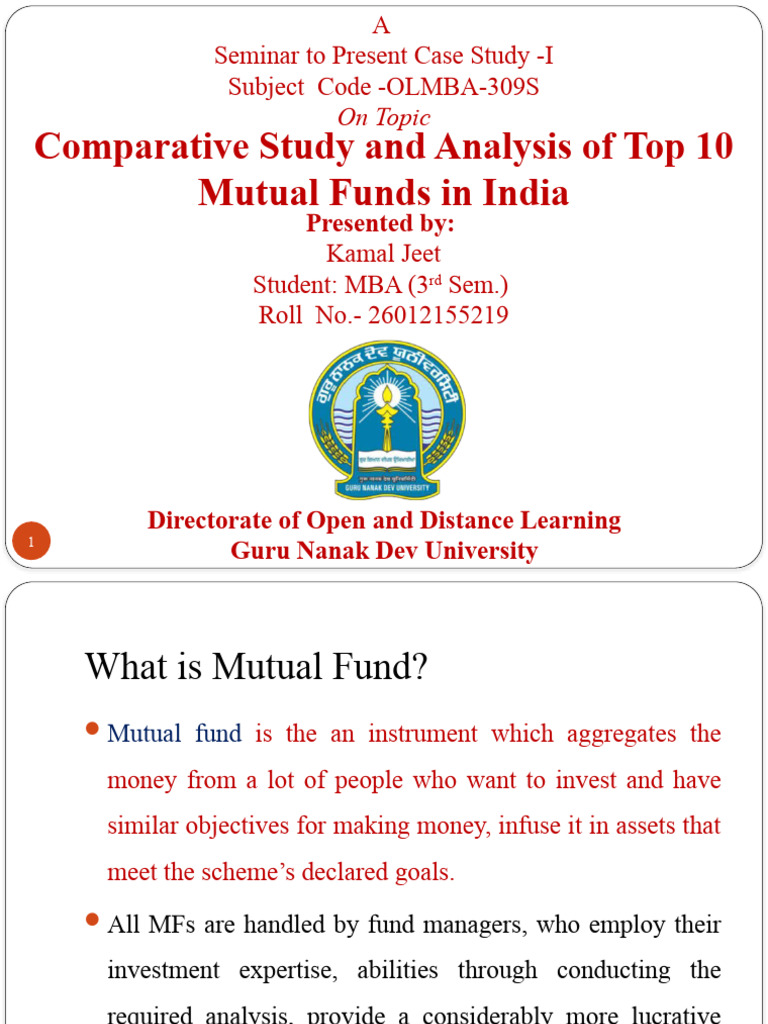 Comparative Study and Analysis of Top 10 Mutual Funds in India MBA Seminar-III | PDF ...